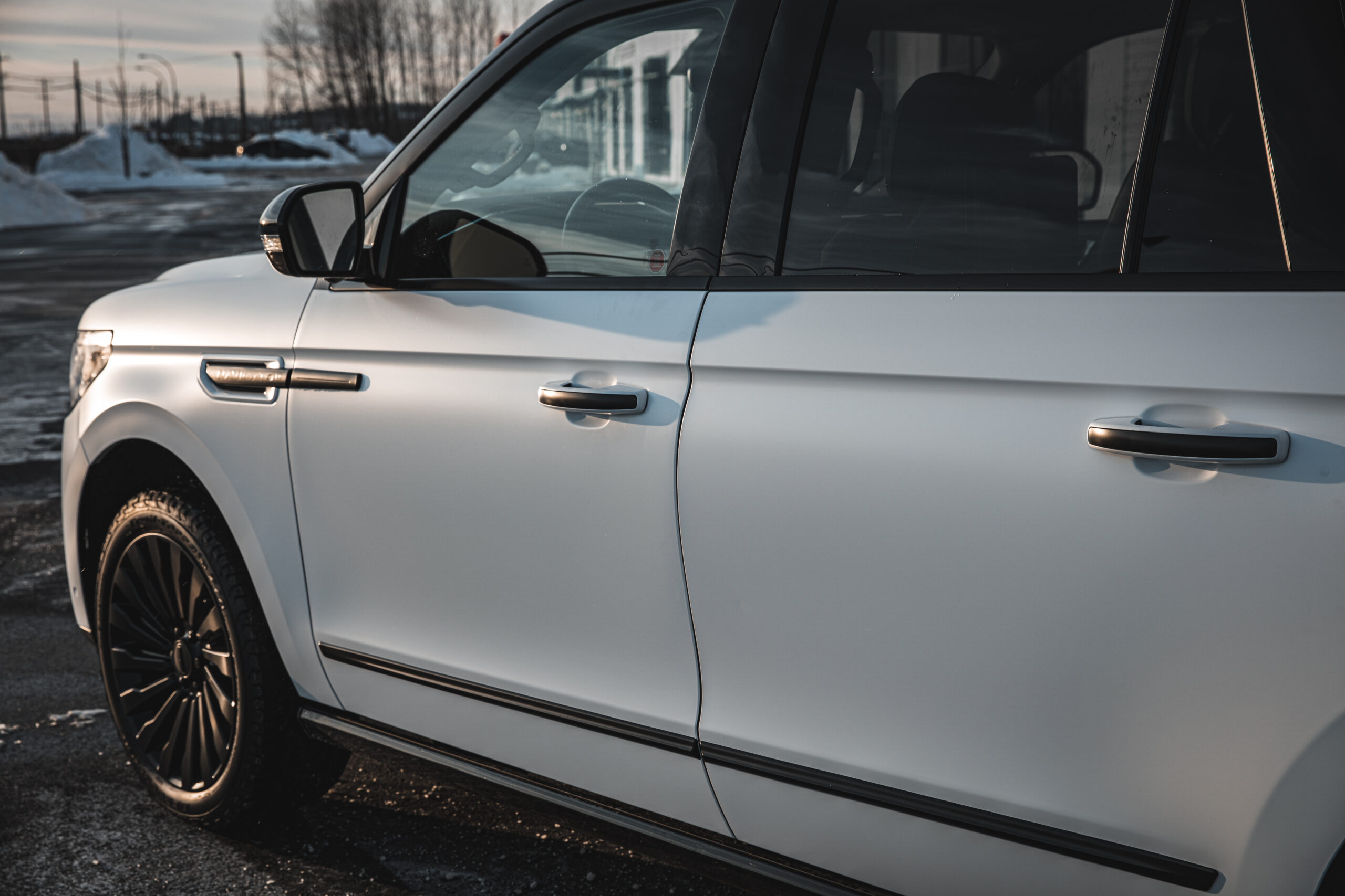 Lincoln Navigator Wrapped in Matte Pearl White + Chrome Delete - MK Wrapz